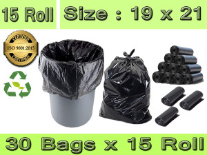 Bye Bye JUNK pack 15 rolls Medium 15 L Garbage Bag Pack Of 450 Price in ...