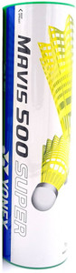 YONEX Mavis 500 Super Nylon Shuttle - Yellow (Slow, 75, Pack of 6 ...