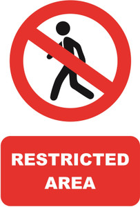 RESTICTED AREA SIGN STICKER 274.32 cm RESTICTED_AREA01 Self Adhesive ...