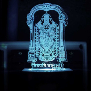 KRITAM Lord Tirupati Balaji 3D Multi Colour Night Lamp (SAMLL) Table ...
