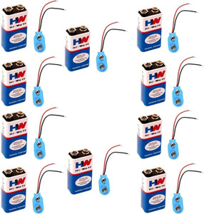 CyberSupreme Pack of 10 Cheap & Best 9 VOLTS HW BATTERY with Connector ...