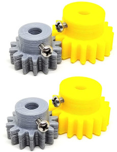 INVENTO 2pcs 3D Printed Plastic Spur Gear 14 Teeth + 18 Teeth, 1.5 ...