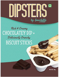 Snackible Dipsters Chocolatey Dip with Biscuit Sticks (Pack of 36 ...
