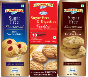 Sugarless Bliss Sugar Free Combo of Shortbread Cookies, Pack of 3 ...