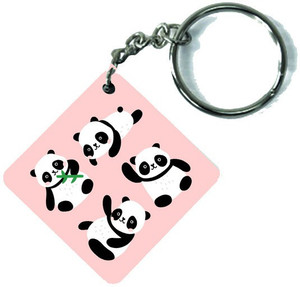 Chhapdoh Cute Panda Wooden MDF Key Chain for your keys for Car, Bike ...