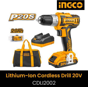 INGCO Ingco Lithium-Ion Cordless Drill CDLI2002 20V CDLI2002 Pistol ...