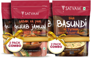Satvam Gulab Jamun Instant Mix (2*500g) + Basundi Instant Mix (2*200g ...