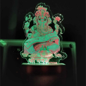 KRITAM LED Acrylic God Ganesha / Ganesh Ji Night Lamp Color Changing ...