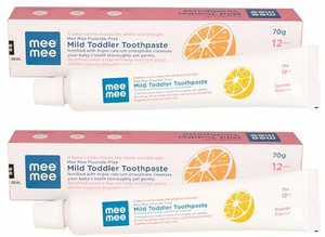 MeeMee Fluoride Free Orange Flavor Toothpaste, 70g (Pack of 2 ...