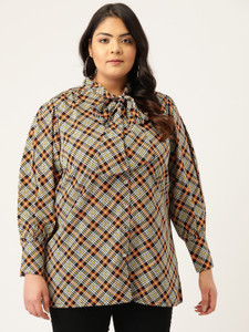 PLUSS Casual Full Sleeve Checkered Women Multicolor Top - Buy PLUSS ...
