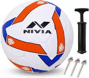 NIVIA Shining Star Stitched Football With Pump And 3 Niddle Football ...