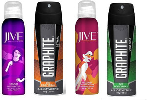 JIVE a CRUISE,MISHIFE AND a LETHAL ,WILDSIDE PACK OF 4 Body Spray - For ...
