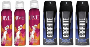 JIVE a MISHIFE -3 AND a CRUISE -3 PACK OF 6 Body Spray - For Men ...