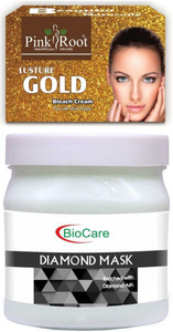 PINKROOT Gold Bleach 50gm and Biocare Diamond Mask 500ml Price in India ...