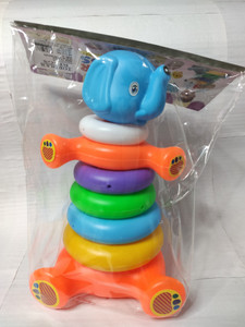 FLYmart Plastic Baby Kids Teddy Stacking Ring elephant shape Stack Up ...
