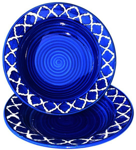 shadowgreen Ceramic Pasta plates 9inch deep dish plates set of 2 Dark ...