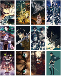 Paper Attack on Titan Anime Posters, Multicolour, Printed, Large (Pack ...