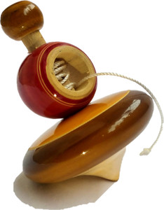 iOrganizo Wooden spinner top multicolor buguri cakar latto toy - Wooden ...