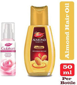Dabur gulabari cleanser rose water & Almond hair oil mini 50ml pack ...