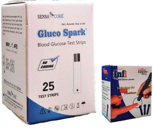gluco spark 25 strips + 100 Lancets. 25 Glucometer Strips Price in ...