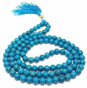NAVYAKSH Divine Turquoise (Firoza) 108 Bead Healing Crystal Mala Copper ...