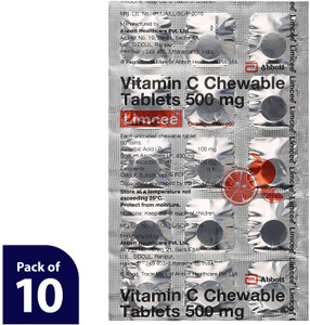 Limcee Vitamin C 500mg Chewable Tablets Price in India - Buy Limcee ...