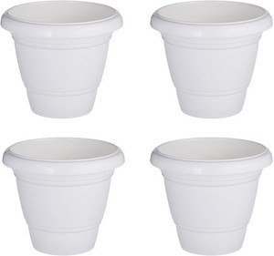 GROWTOP FANCY POT 12 INCH (BIG) WHITE COLOR PACK OF 4 Plant Container ...