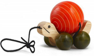iOrganizo Wooden Handcrafted Tortoise with rotating ball pull along ...