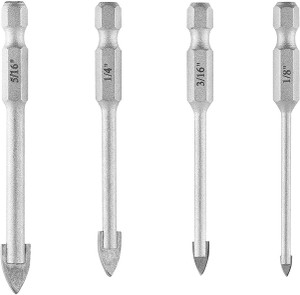 uptodatetools 4 Piece Glass Tile Drill Bits Set Tungsten Carbide Tipped ...