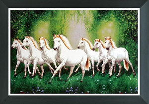 FRIZZY ARTS seven running lucky horse | green | seven horse vastu ...