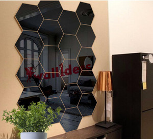 wall1ders 40 cm 20 Hexagon Black with 10 Butterflies (Each Piece Size ...