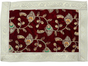 shoppersduniya Velvet Brown Morphank Designer Pooja Asana for Mandir ...