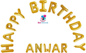 Flipkart.com | Bal samrat Solid "HAPPY BIRTHDAY ANWAR" Golden Foil ...