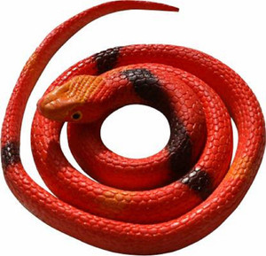 KOOZA COLLECTION Multi Color Red Rubber Snake,Realistic Snake Toy (pack ...