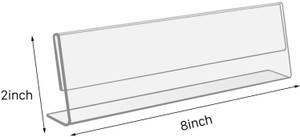 NARAYAN LNT 12 Pack Acrylic 2x8 Name Plates for Desks,Horizontal Slant ...