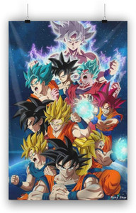 Goku Faces Poster for Wall decoration Paper Print - Animation ...