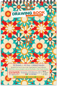 ESCAPER Groovy Floral Theme Sketch Book (A5 Size - 100 Pages) | Artist ...