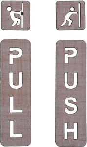 OSHO ENTERPRISE 17.78 cm Push Pull Door Sign Wood ply Adhesive Back ...