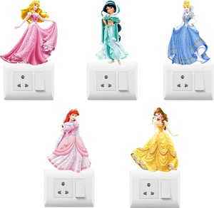 Saiii Designs 23 cm Beautiful Pari Switch Board Sticker Set OF 5 Self ...