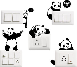 Saiii Designs 30 cm Hiii Save It Sleeping Panda Switch Board Sticker ...