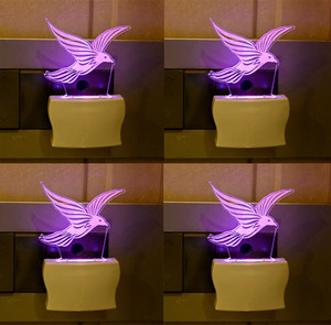 Somil 3D Illusion Flying Eagle LED Plug & Play Wall Lamp ::Pack Of 4 ...