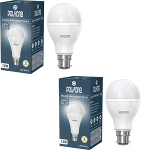 Polycab Aelius LED Emergency Bulb 12W Cool Day Light Pack of 2 4 hrs ...