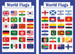 Flags of the world - Classroom/homeschool Reference Chart National ...