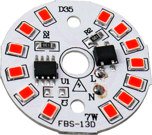 Nktronics 7watt 220 volt ac Dob Driverless Red led chip pack of 5 pcs ...