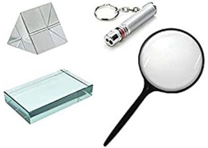 ERHIndia Science Experiment DIY Kit Equilateral Glass Prism, Glass Slab ...