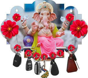 Crafts World New Wooden Ganesh Key Holder For Home Wood Key Holder Wood ...