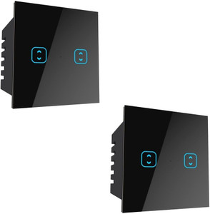 TEQOOZ 2 Way Smart Wi-Fi Touch Switches (Pack of 2, Black) Smart Switch ...