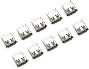 ERHIndia Pack of 10 USB Connector – A Type Female Straight (silver ...