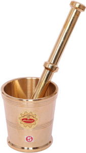 Hallmark Pure Brass Kutani/Khalbatta (Mortar & Pestle) Large Size No.5 ...