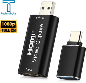 Technobyte Full HD1080P HDMI Audio Video Capture Card with Type-C ...